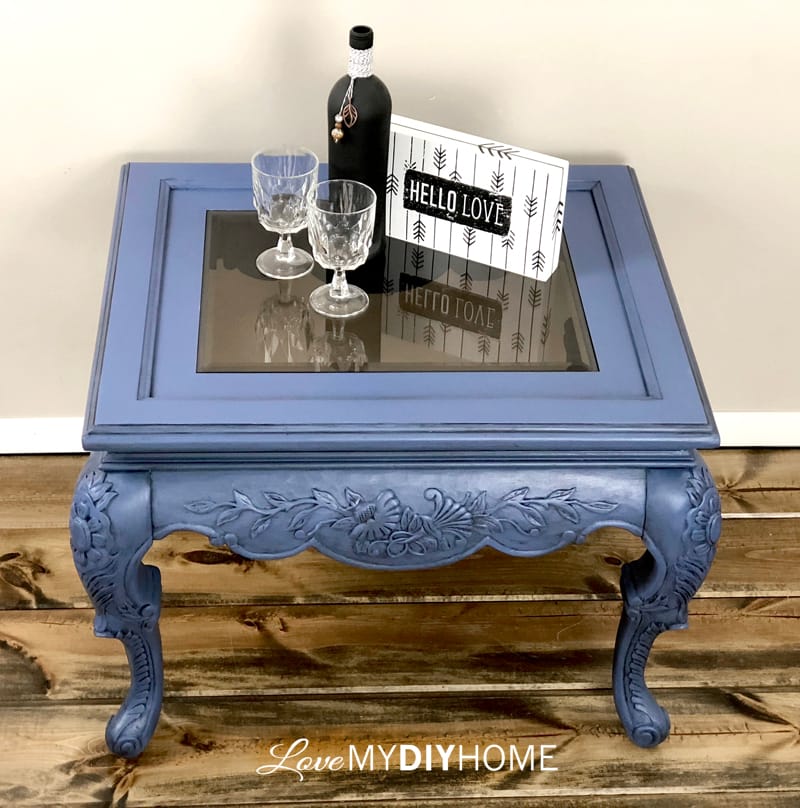 Carved End Table “Victoria” Turns Blue – Love My DIY Home